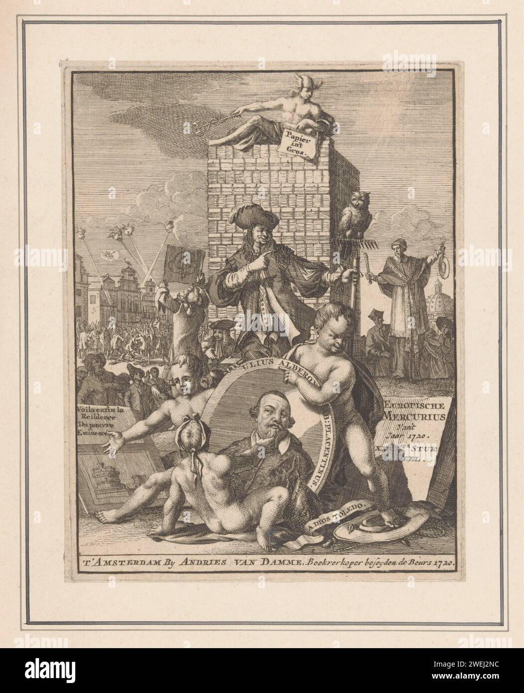 Portret van Kardinal Giulio Alberoni, Anonymous, 1720 print Portrait of ...