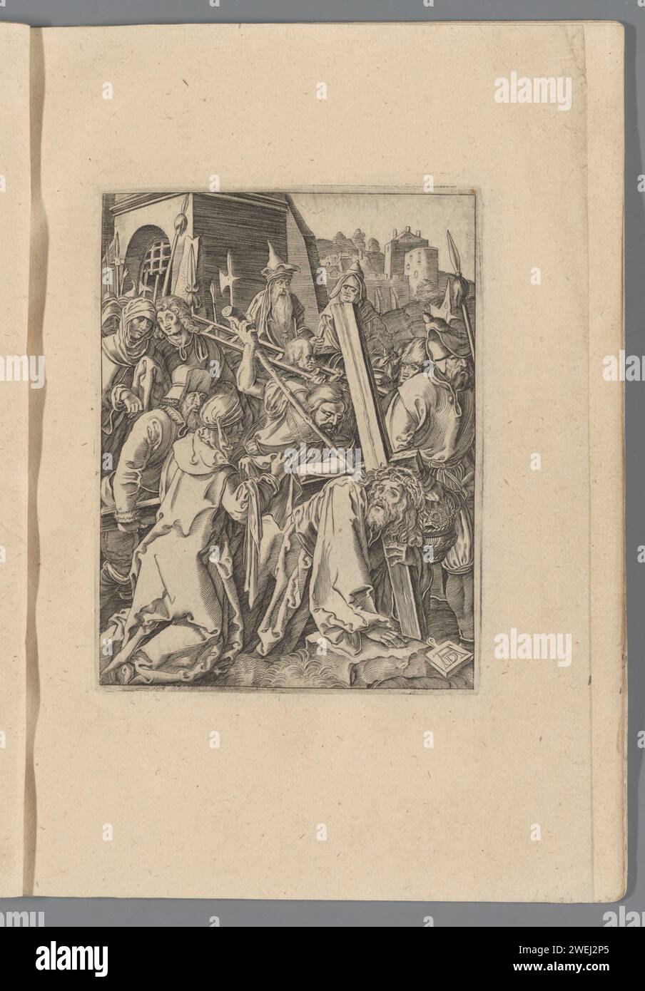 Crossing, 1610 - 1620 print Christ wears his cross, followed by a crowd of people. Veronica is ...