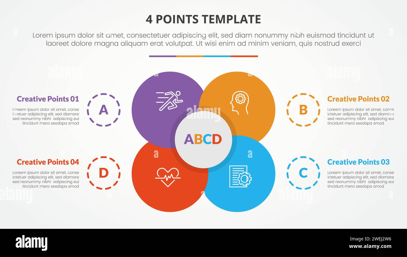 4 points stage list template infographic concept for slide presentation ...