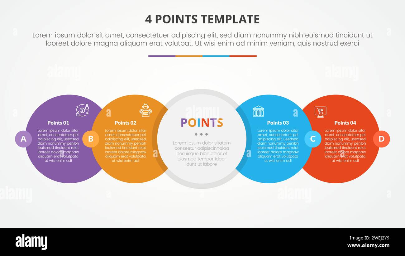4 points stage list template infographic concept for slide presentation ...