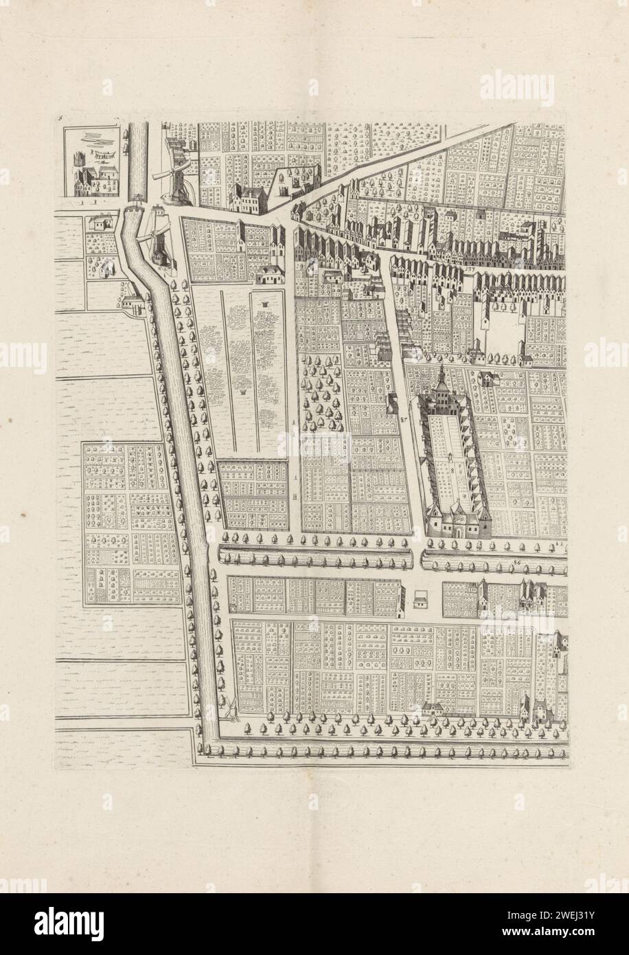 Map of The Hague (fifth part), 1681 - 1682 print Fifth part of a map of ...