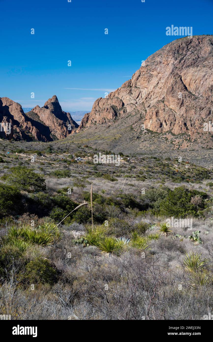 View of The Window, a gap in the Chisos Mountains caldera.. Big Bend ...