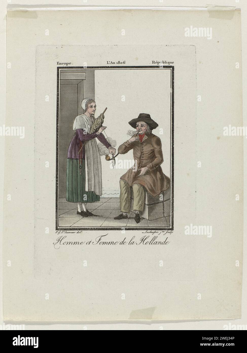 Europe, Republic, the year 1806: Man and woman of Holland, 1806 print ...