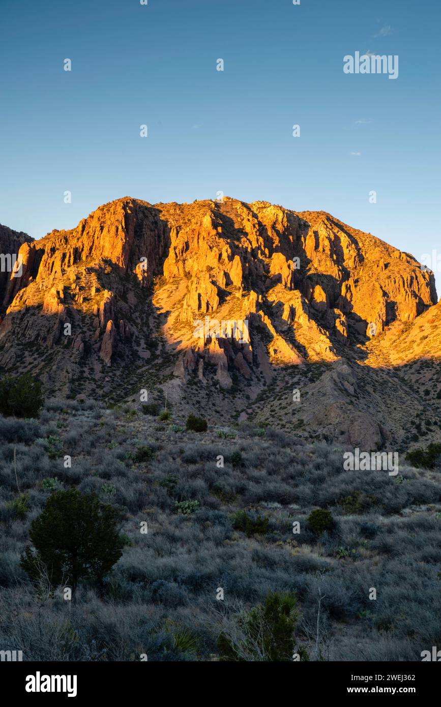 Sunset, Chisos Mountains caldera.. Big Bend National Park, Texas, USA ...