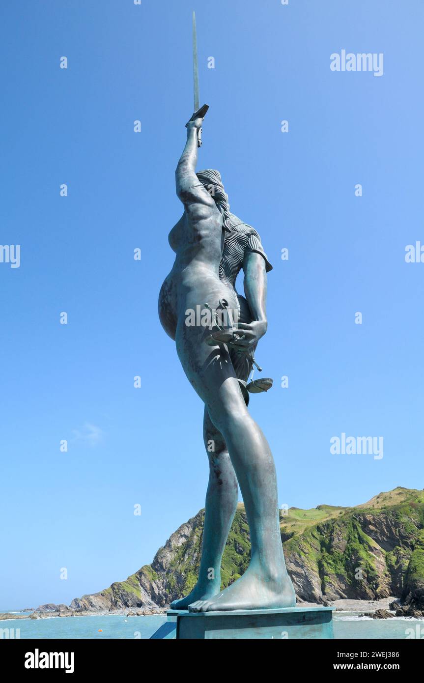 'Verity' statue by world famous artist Damien Hirst, Ilfracombe, North ...