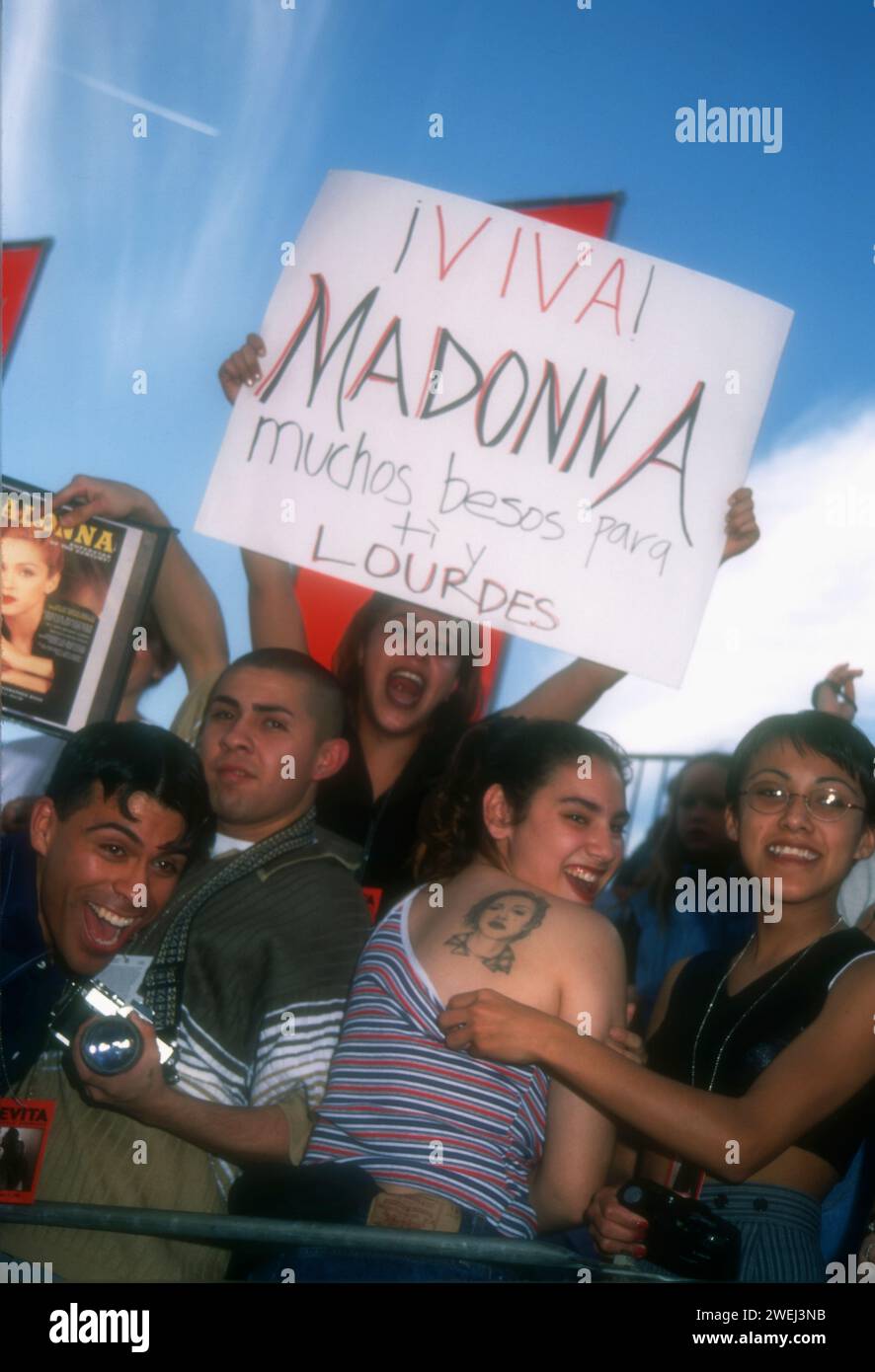 Los Angeles, California, USA 14th December 1996 Madonna Fan showing ...