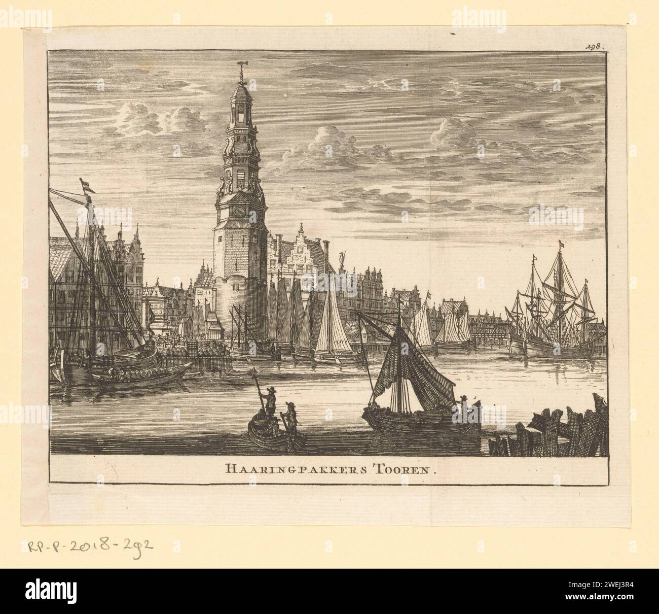 View of the Haringpakkerstoren in Amsterdam, Anonymous, 1726 - 1751 print View of the ...