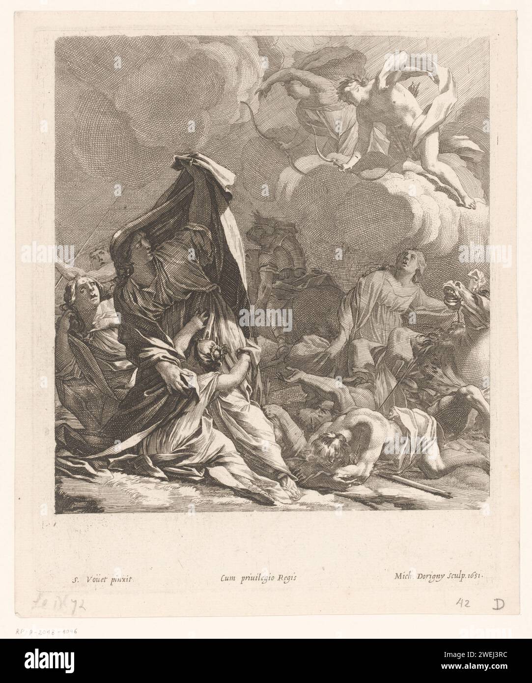 Death of Niobes Children, Michel Dorigny, After Simon Vouet, 1651 print ...