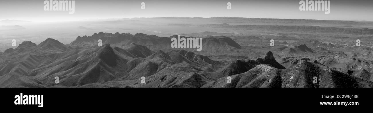 Panoramic photograph from the South Rim, Chisos Mountains. Big Bend ...