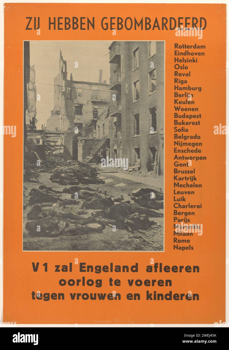 Anti-English propaganda about Allied bombing, ca. 1944, 1944 poster ...
