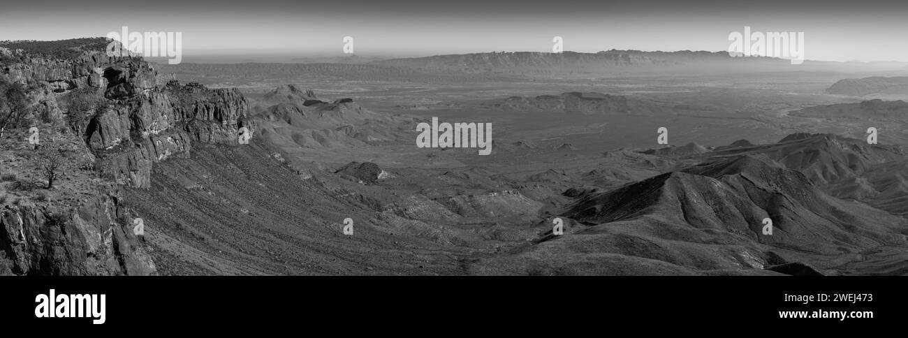 Panoramic photograph from the South Rim, Chisos Mountains. Big Bend ...