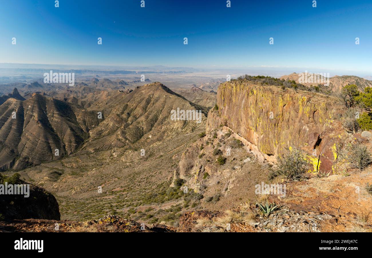 Panoramic photograph from the South Rim, Chisos Mountains. Big Bend ...