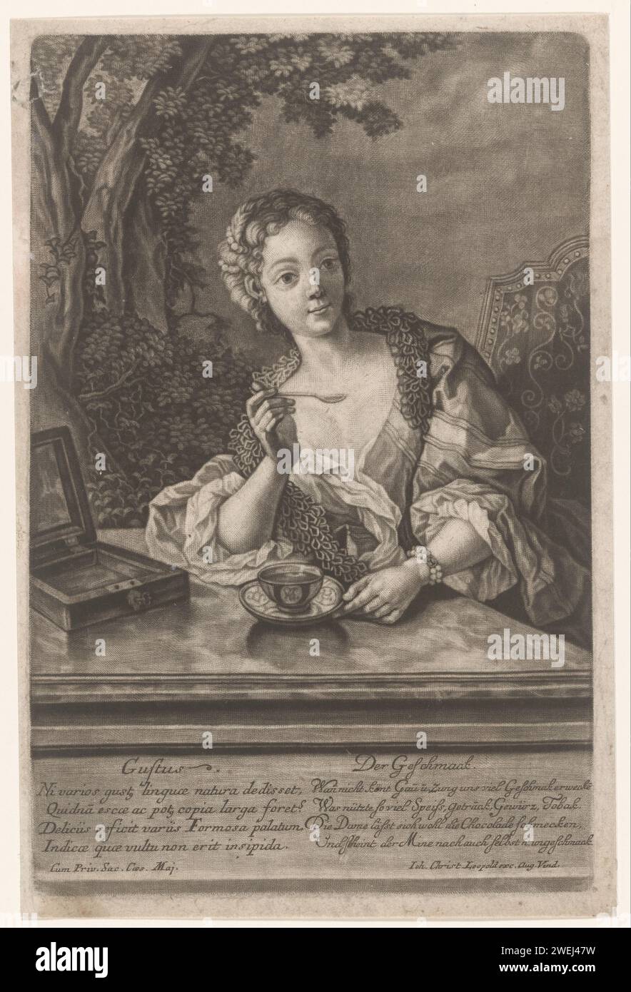 Taste, Anonymous, 1709 - 1755 print paper 'Gusto' (Ripa) - AA - female ...