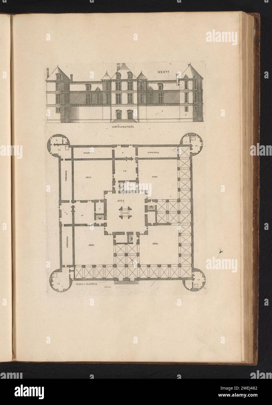 Facade and map, Jacques Androuet, 1559 Facade and map. View and map of ...