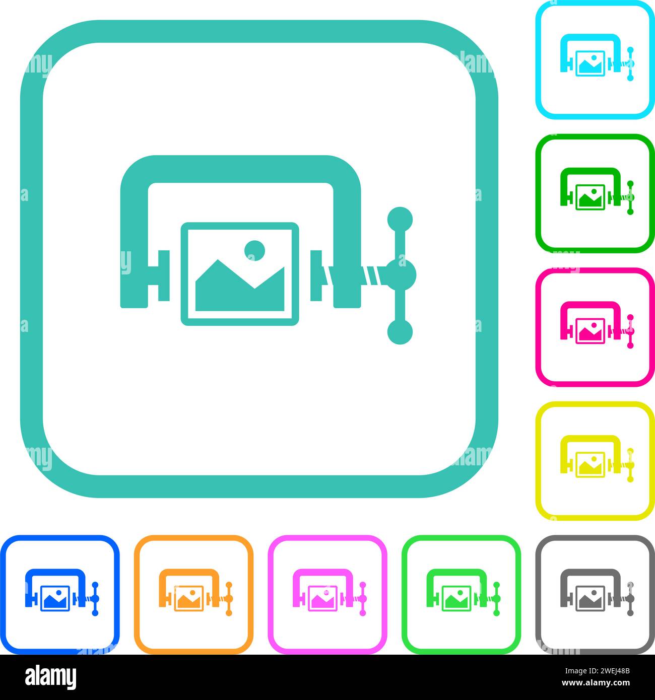 Image compression solid vivid colored flat icons in curved borders on ... Image compression solid vivid colored flat icons in curved borders on ...