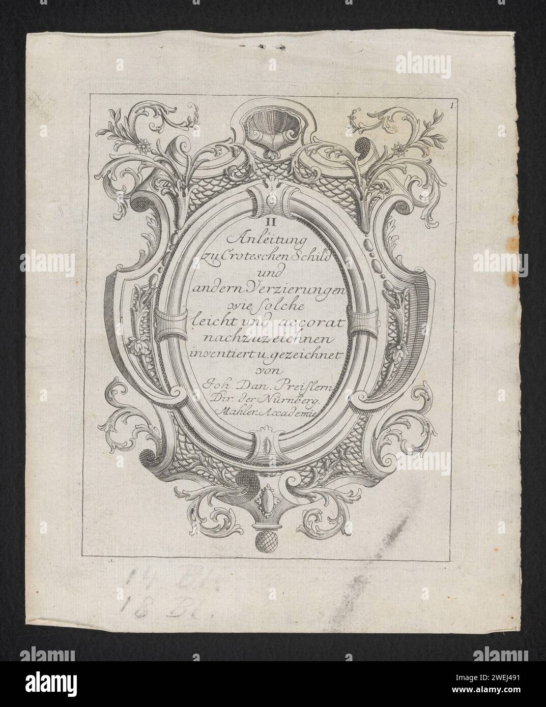 Cartridge rockery, 1704 - 1737 print Oval cartouche with rocaille ...