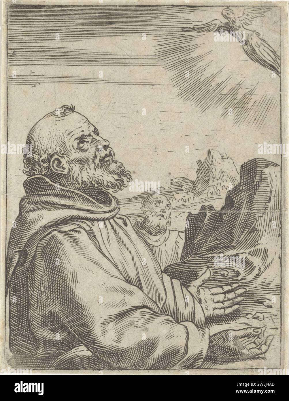 Saint Francis receives the stigmata, Agostino Carracci, 1567 - 1602 ...