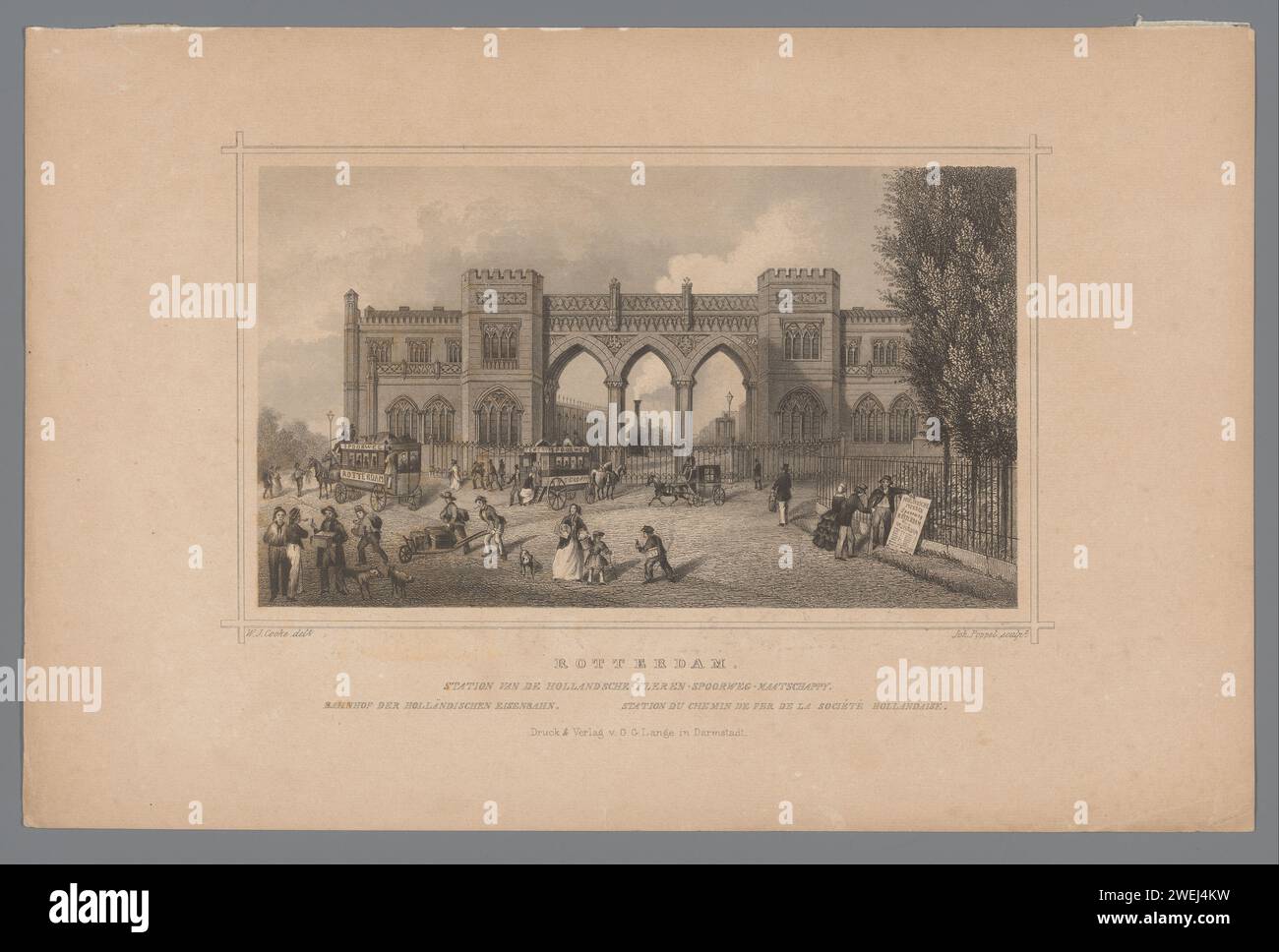 View of Rotterdam Delftsche Poort station, Johann Gabriel Friedrich ...