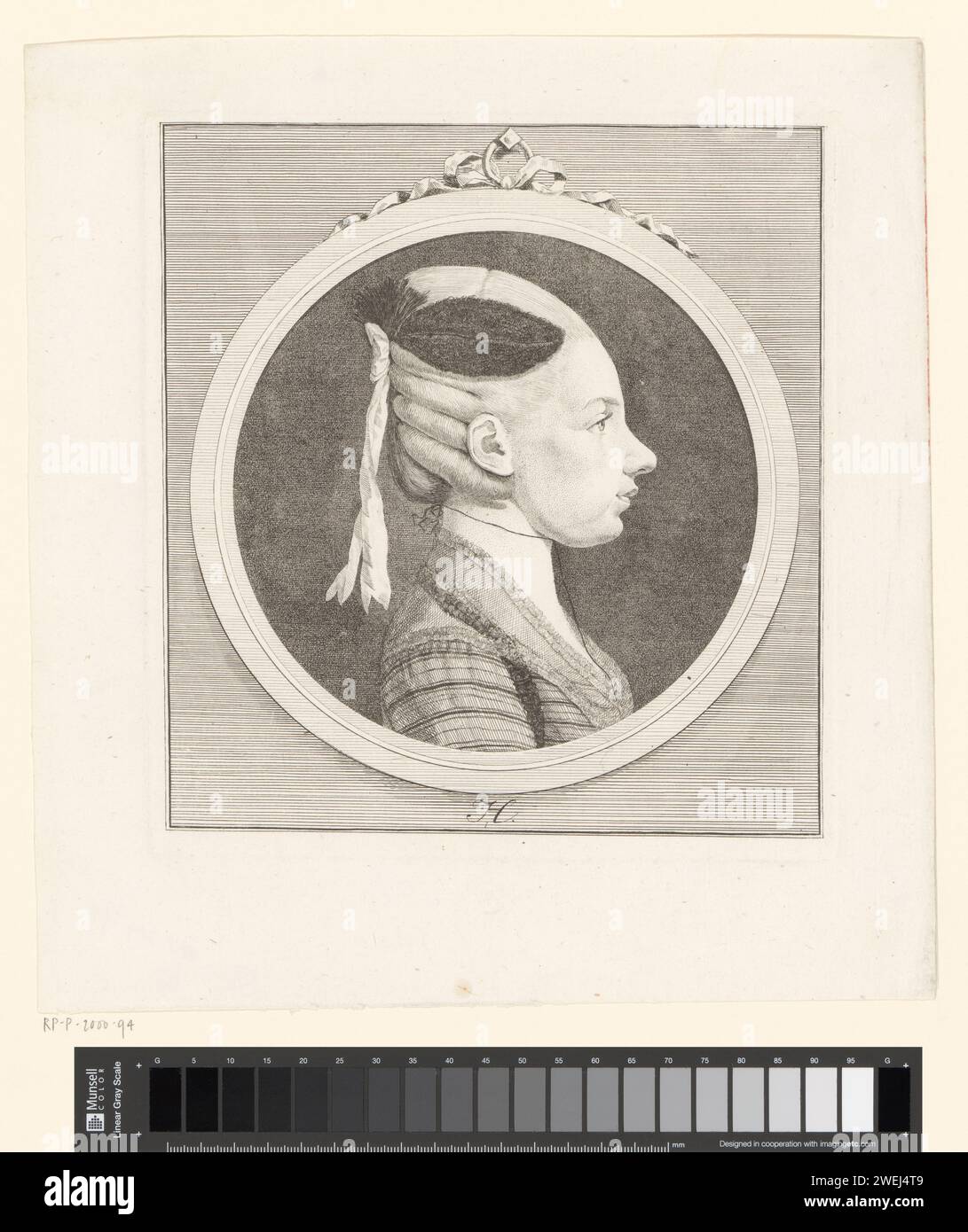 Girl's head in profile to the right, Anonymous, 1700 - 1799 print paper ...
