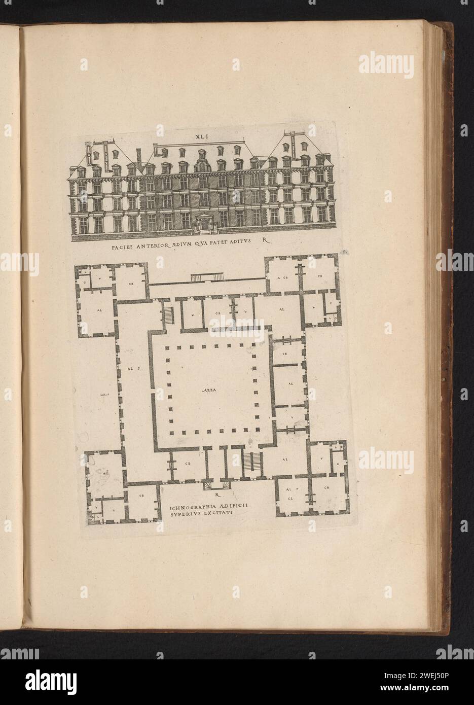 Facade and map, Jacques Androuet, 1559 Facade and map. View and map of ...