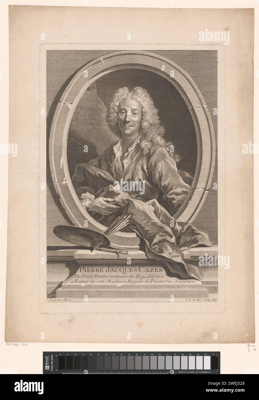Portret van Pierre-Jacques Cazes, 1730 print Portrait of Pierre Jacques ...