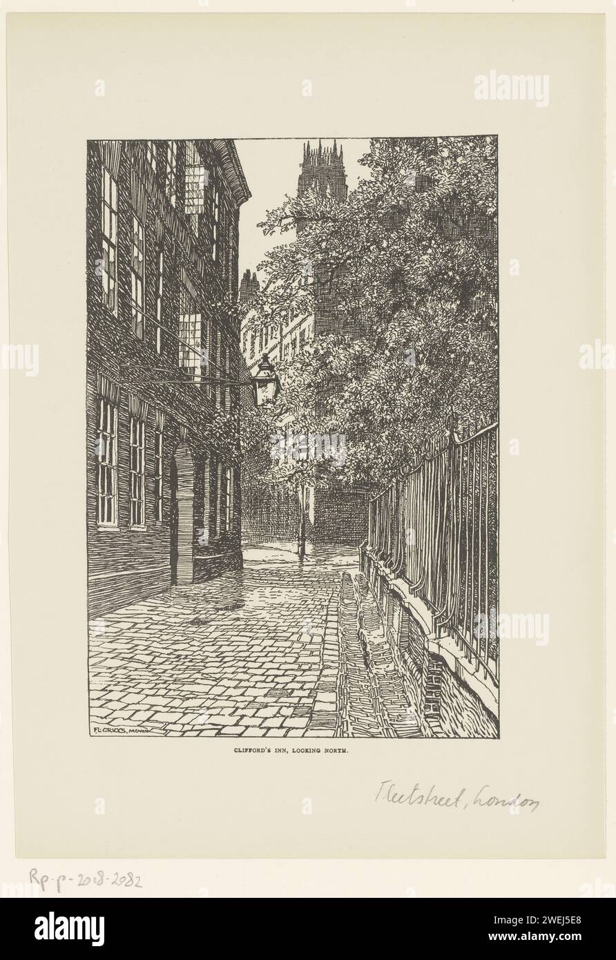 View of Clifford's Inn, Frederick Landseer Maur Griggs, 1903 print ...
