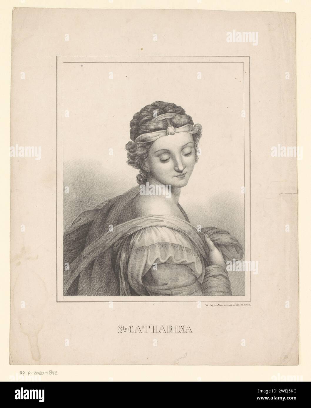 Holy Catharina of Alexandria, Anonymous, 1830 - c. 1880 print paper the ...