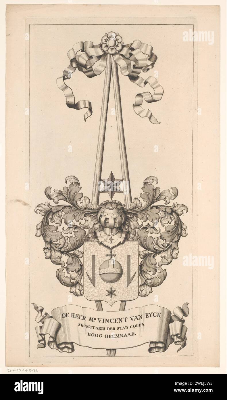 Map of the Water Board of the Krimpenerwaard (part of the arms of arms), David Coster, 1741 ...