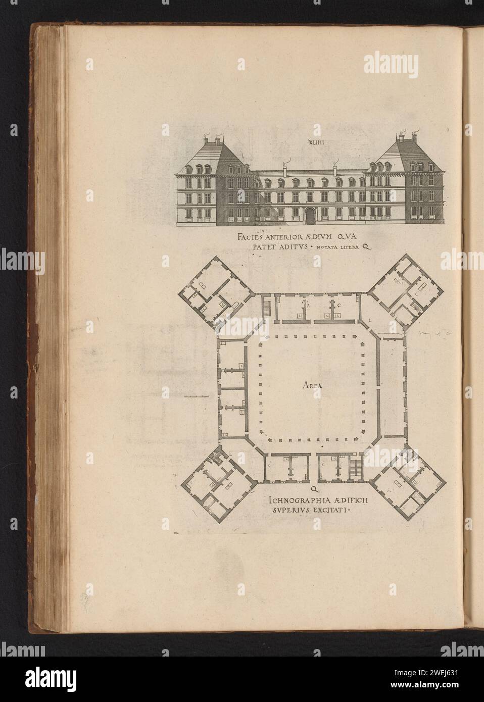 Facade and map, Jacques Androuet, 1559 Facade and map. View and map of ...