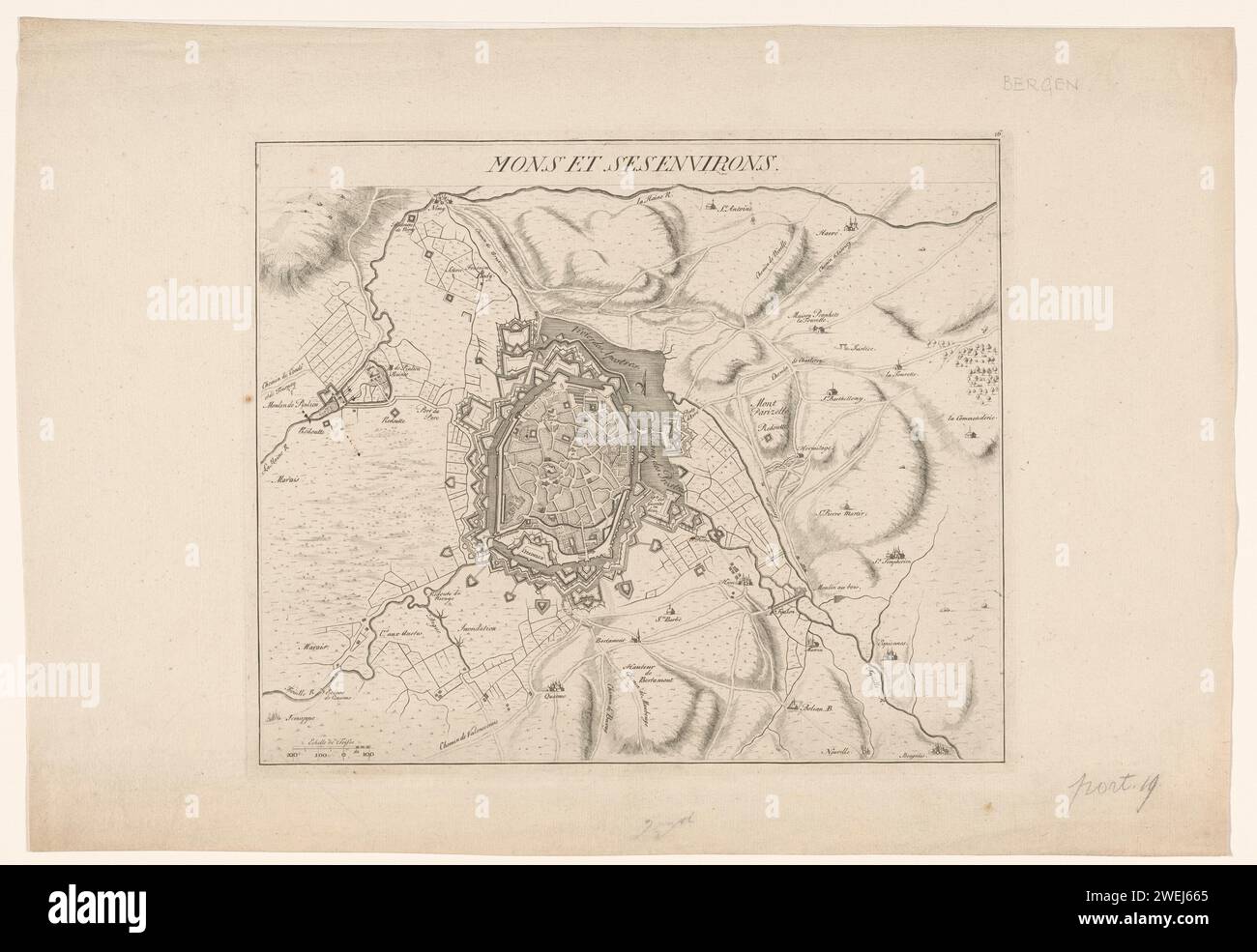 Map of the siege of mons hi-res stock photography and images - Alamy