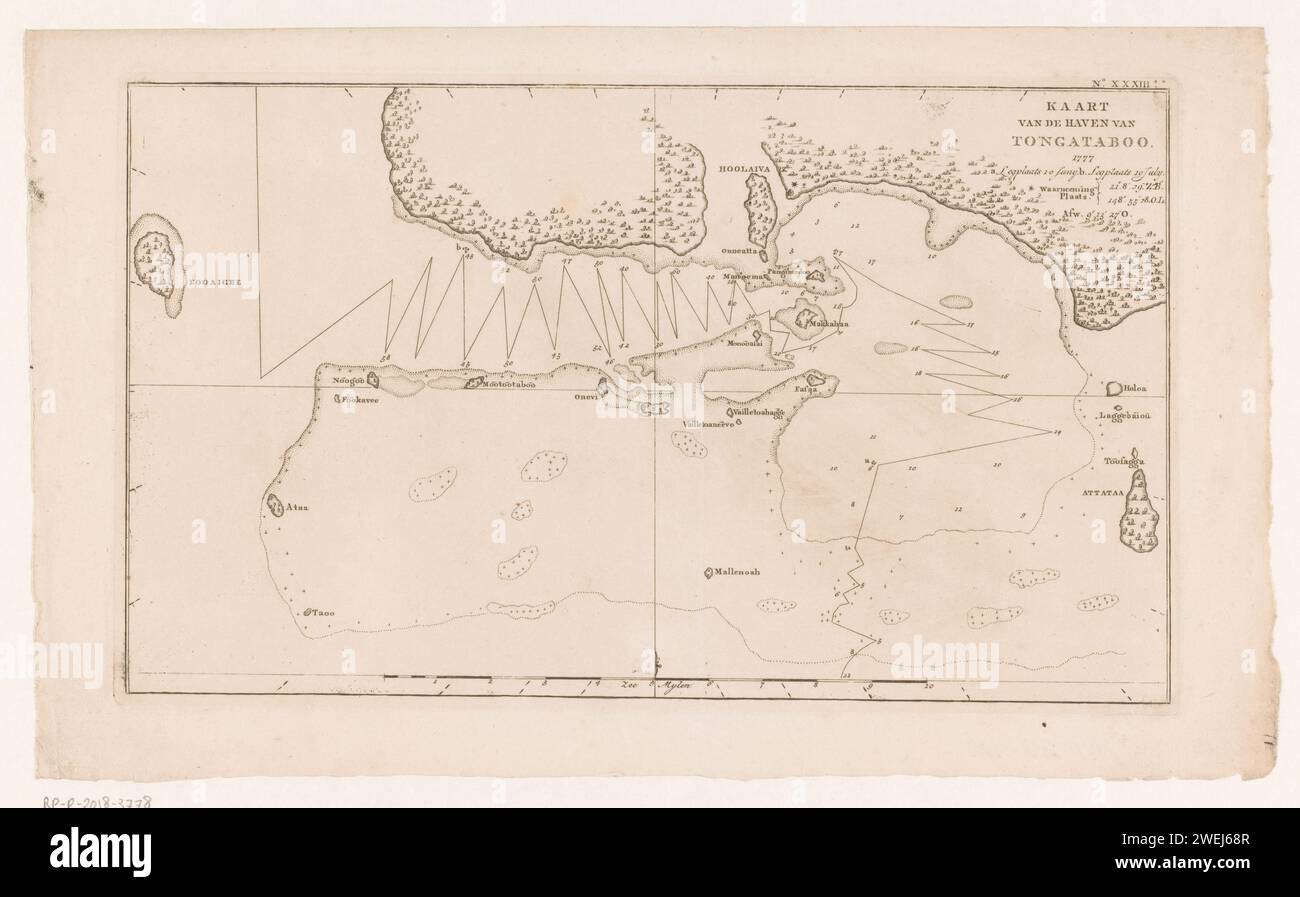 Map of the coast of the island of Tongatapu in the Pacific Ocean ...