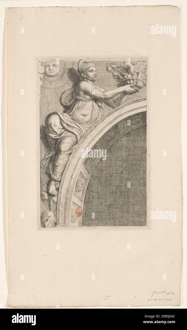 Relief with personification of the element fire above arch on the west ...