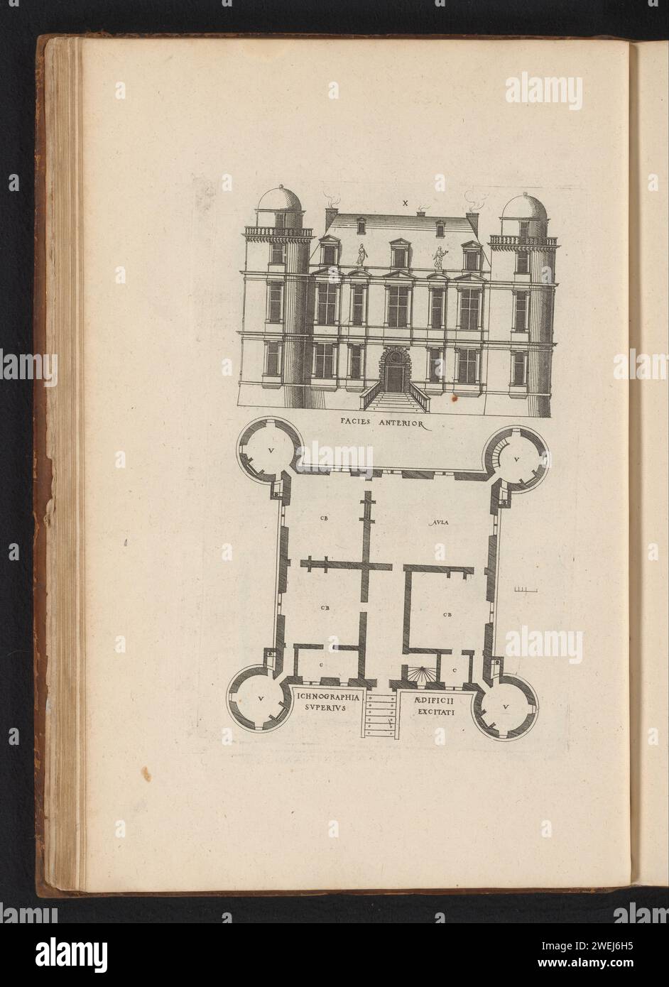 Facade and map, Jacques Androuet, 1559 Facade and map. View and map of ...
