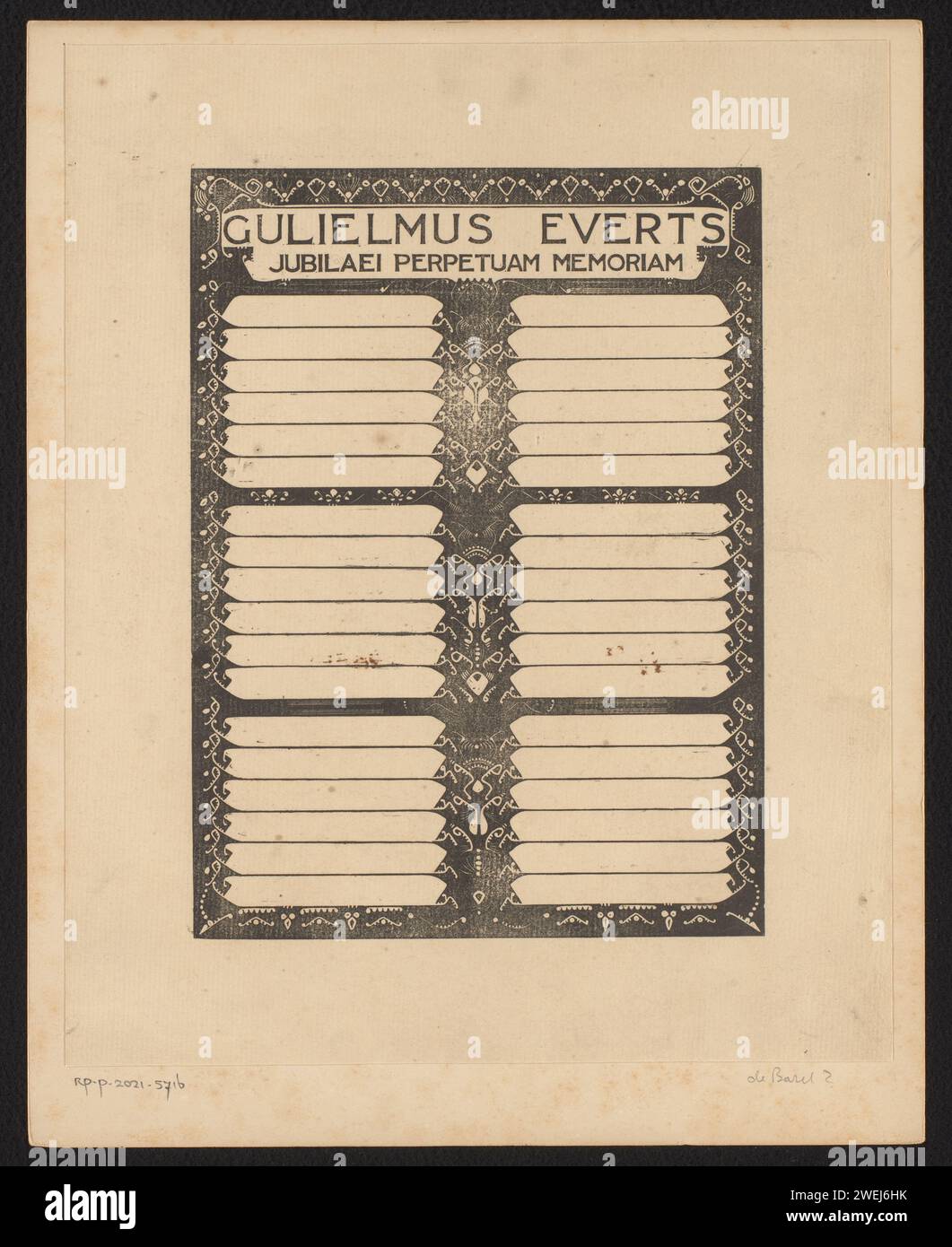 Certificate for Willem Everts, Karel Petrus Cornelis de Bazel, 1897 ...