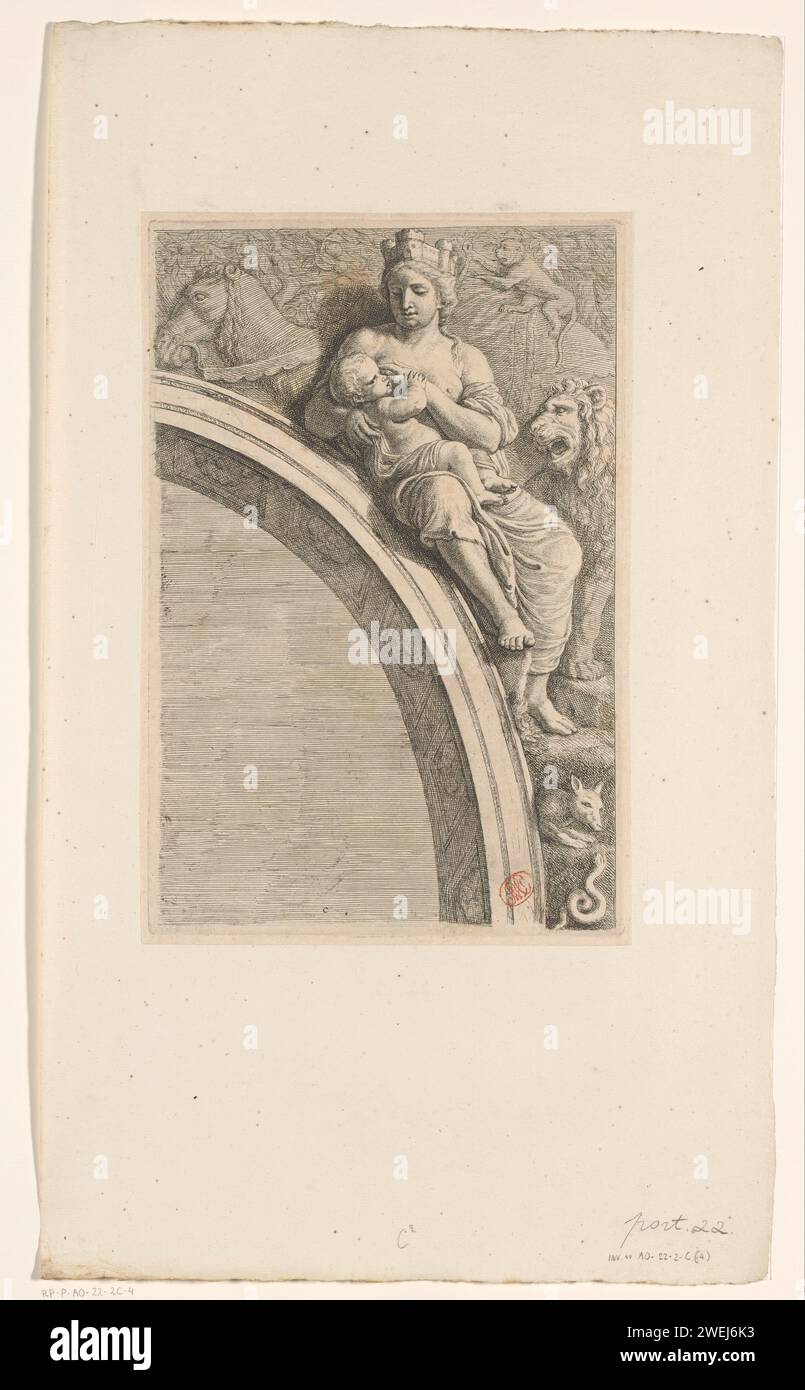 Relief with Cybele as personification of the Earth element above arch ...