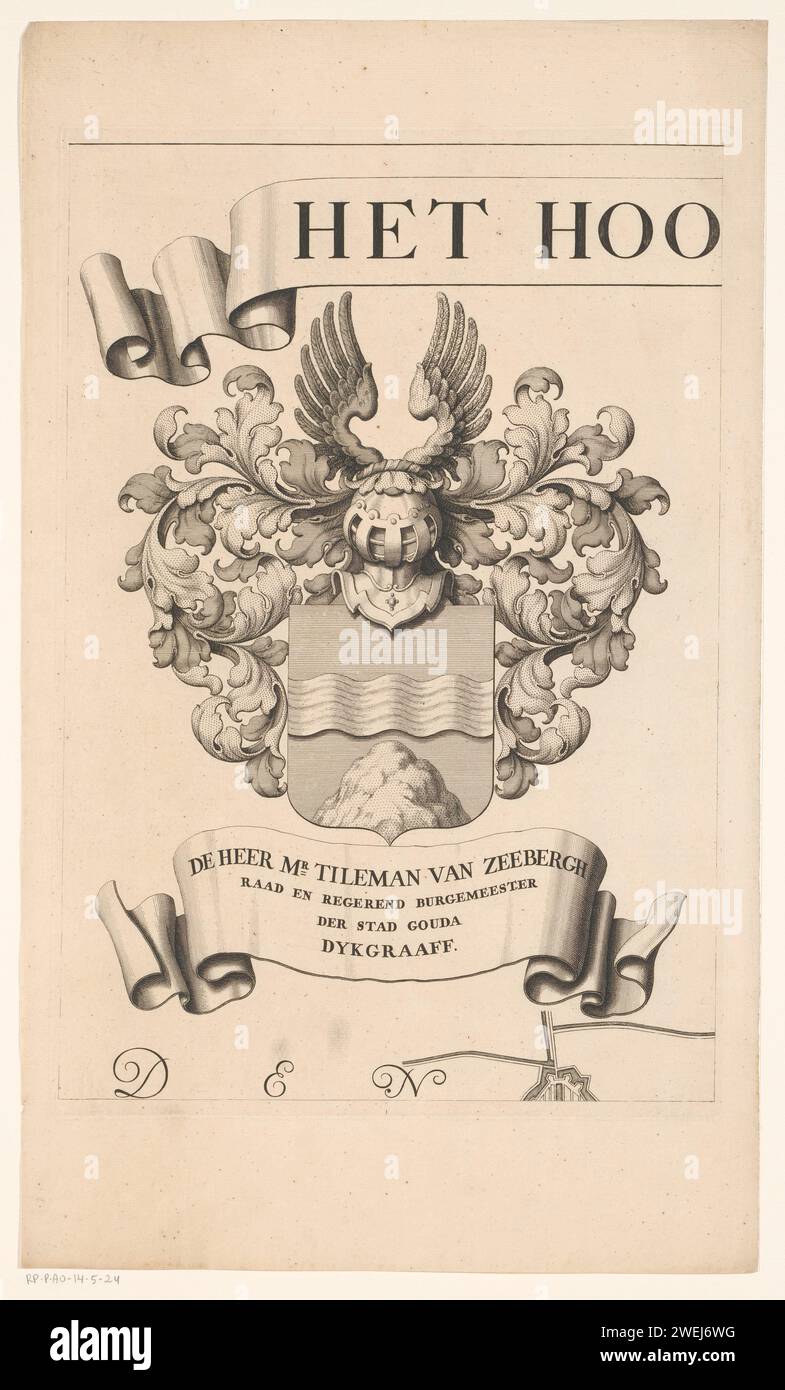 Map of the Water Board of the Krimpenerwaard (part of the arms of arms), David Coster, 1741 ...
