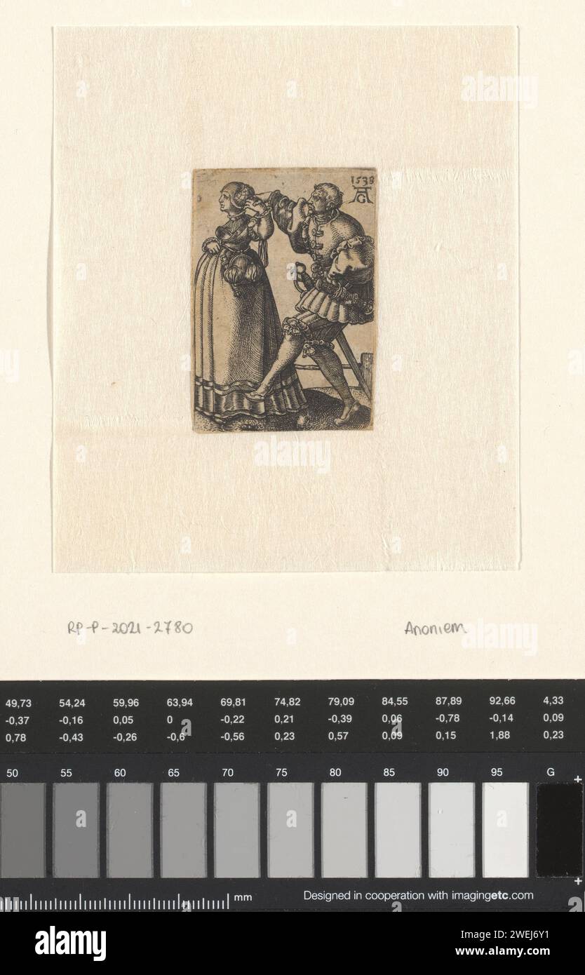 Dancing couple with the arms up, anonymous, after Heinrich Aldegrever ...