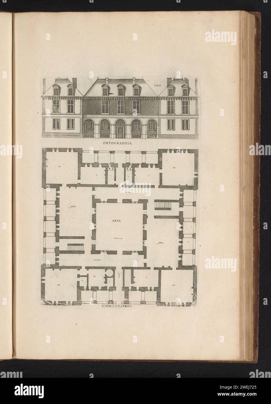 Facade and map, Jacques Androuet, 1559 Facade and map. View and map of ...