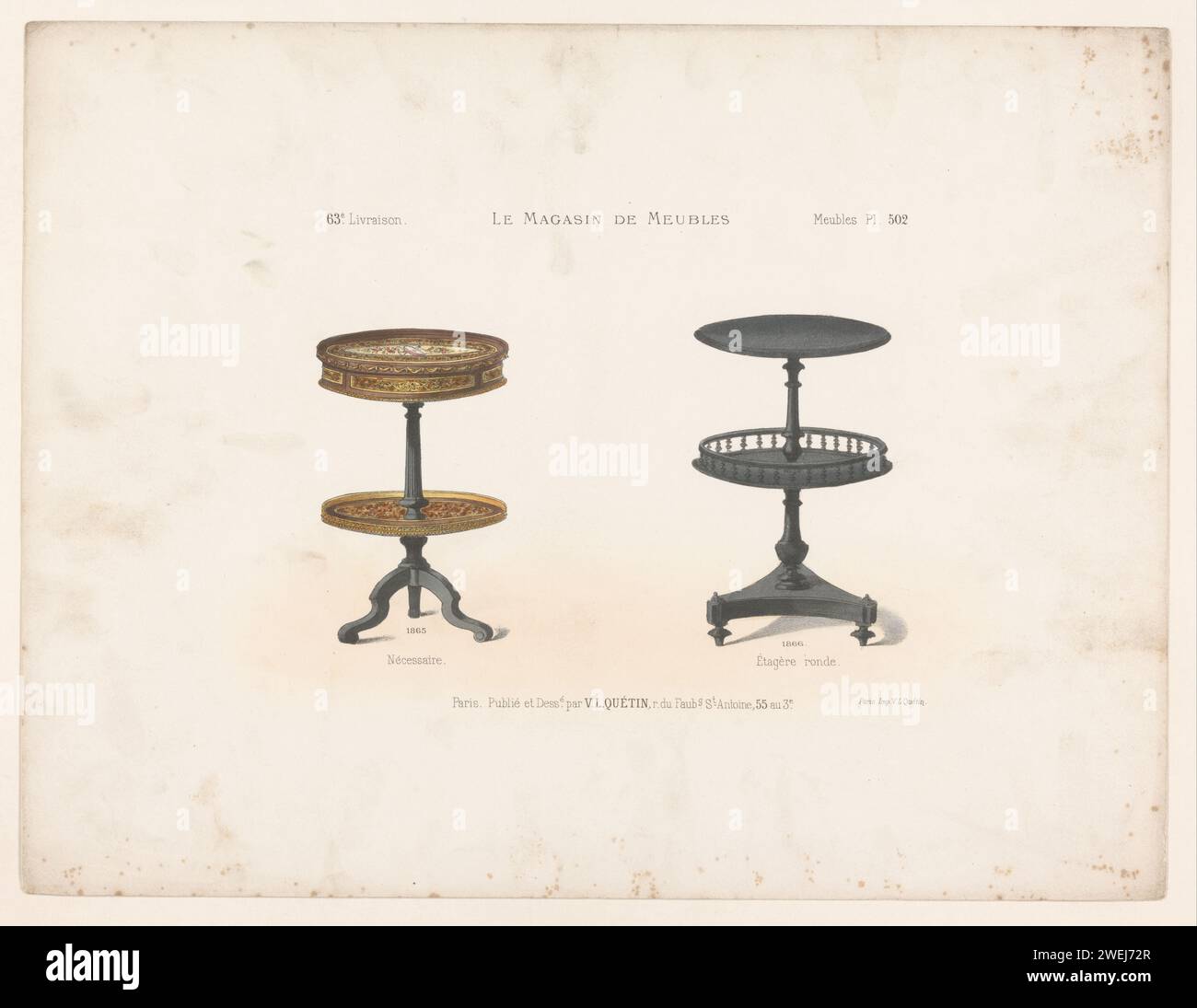 Twee tafels met plateaus, anonymous, after Victor Léon Michel Quétin ...