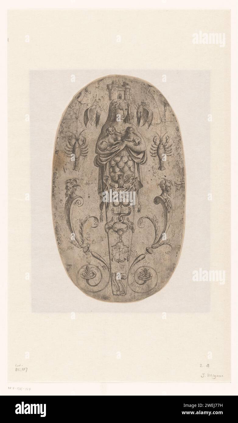 Diana van Efeze als herme, Jean Mignon (attributed to), after Francesco ...