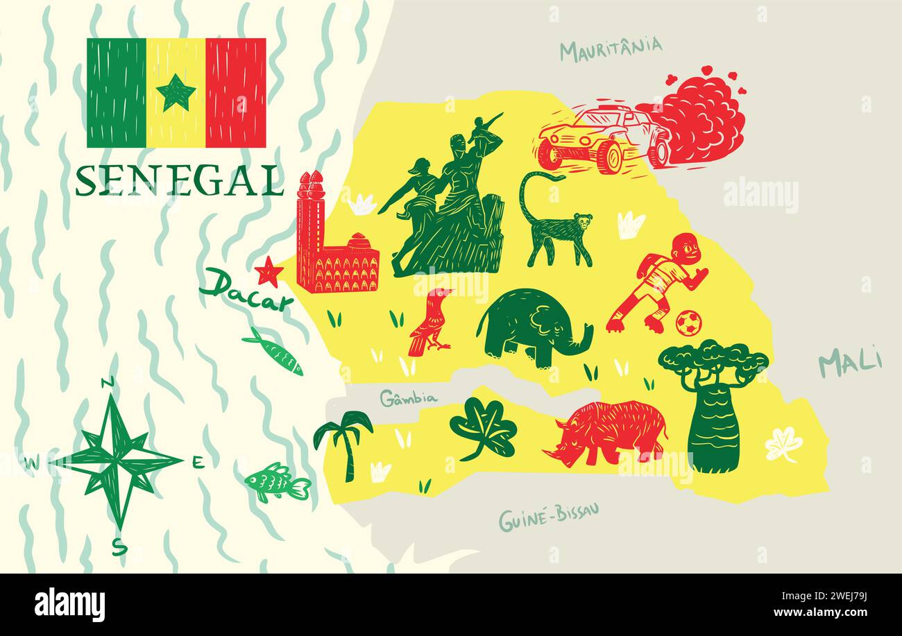 Senegal vectorial stylized map Stock Vector Image & Art - Alamy