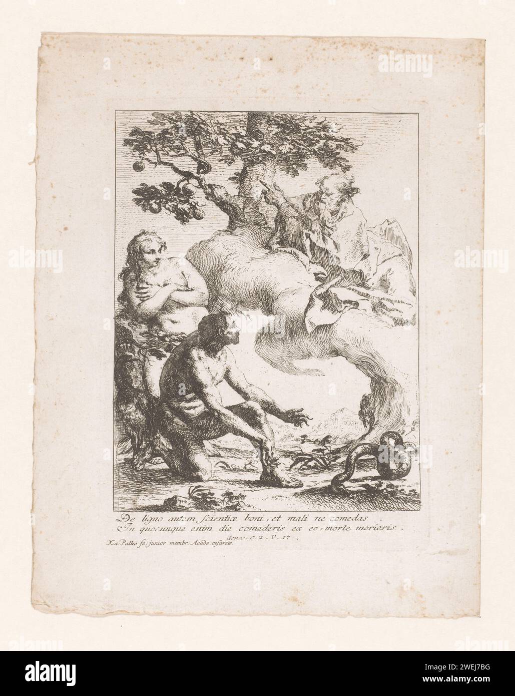 God forbids Adam and Eva to eat from the tree of knowledge of good and ...