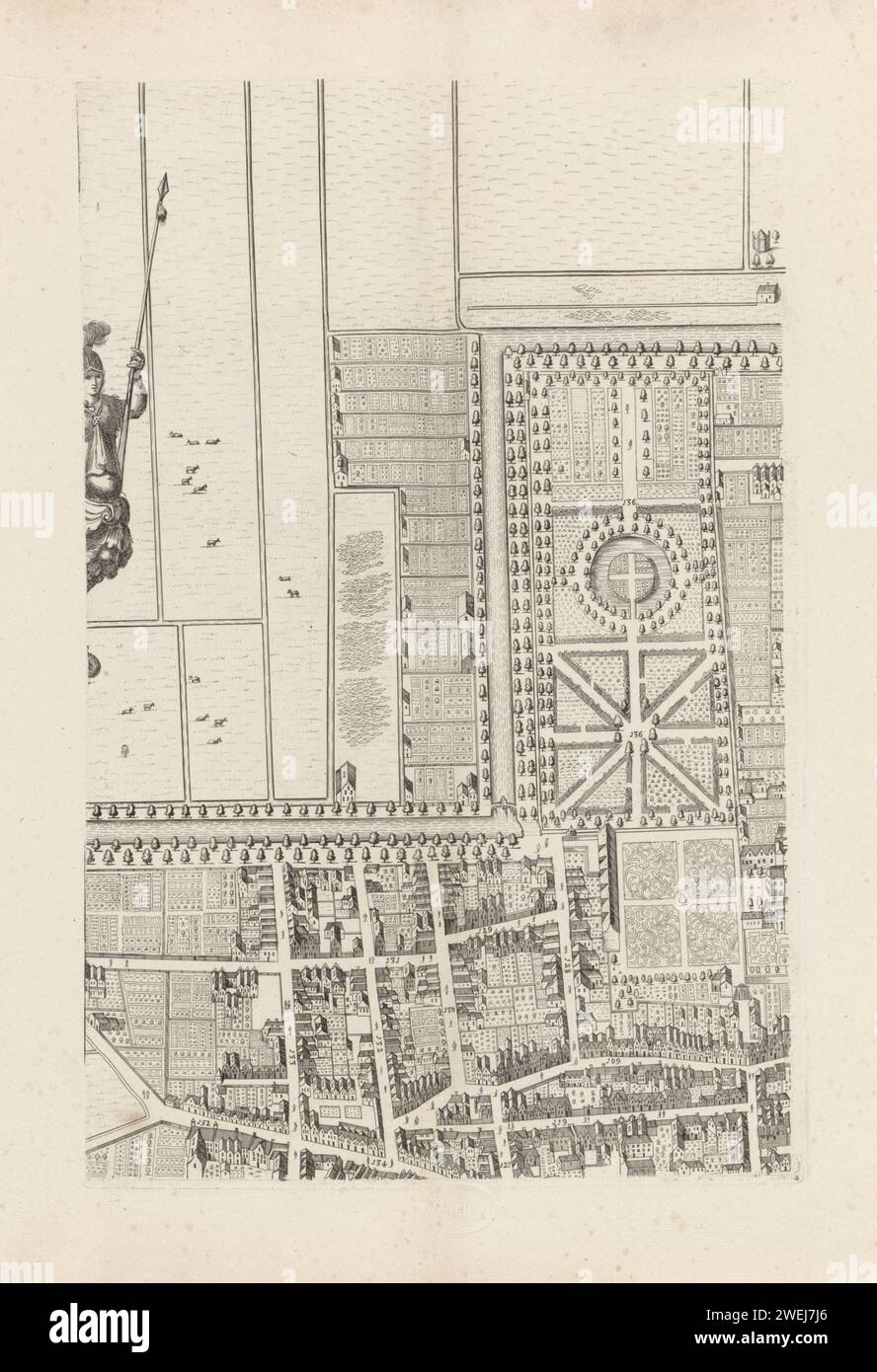 Map of The Hague (second part), 1681 - 1682 print Second part of a map ...