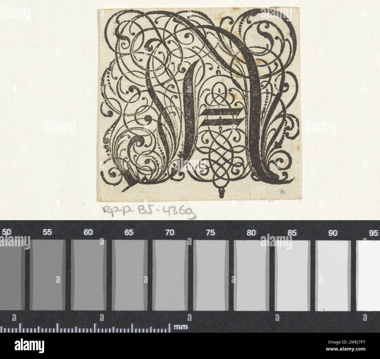 Letter A, anonymous, 1600 - 1699 print paper fancy letters Stock Photo ...