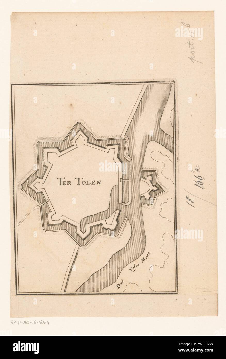 Vesting map of Tholen, Caspar Merian, after Johann Merck, 1654 - c ...