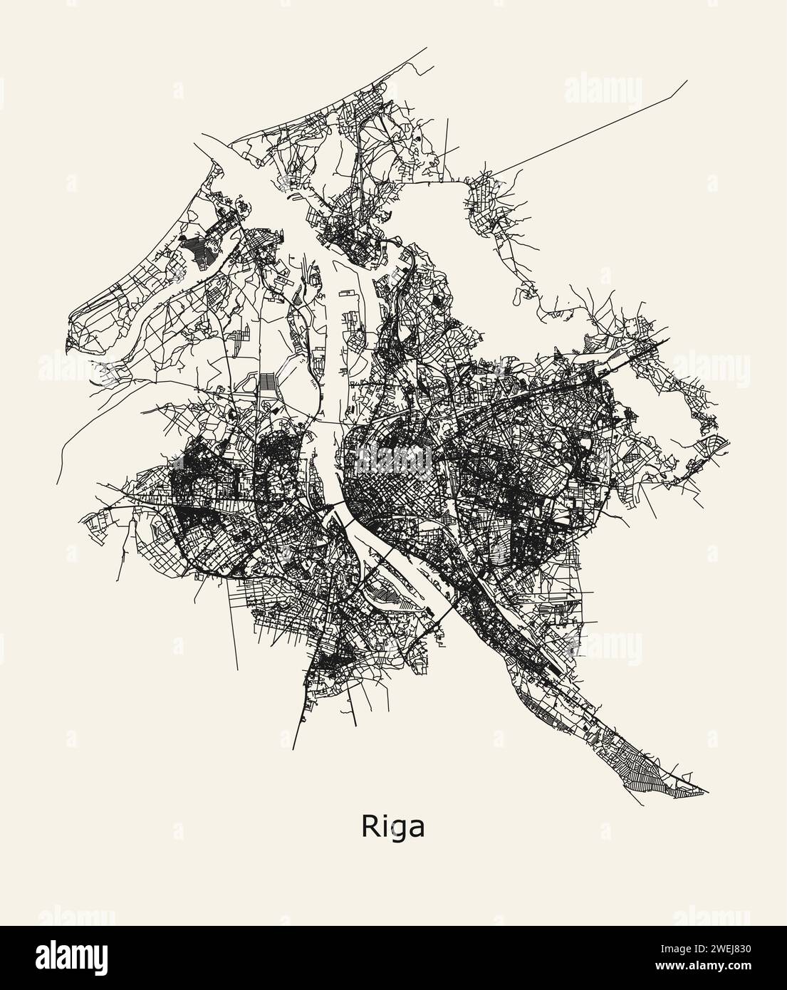 Vector city road map of Riga, Latvia Stock Vector Image & Art - Alamy