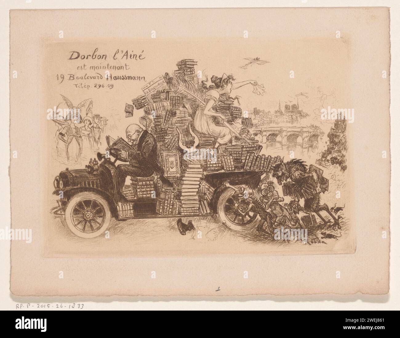 Moving message from Boekhandel Borbon L'Ainé in Paris, Albert Robida ...