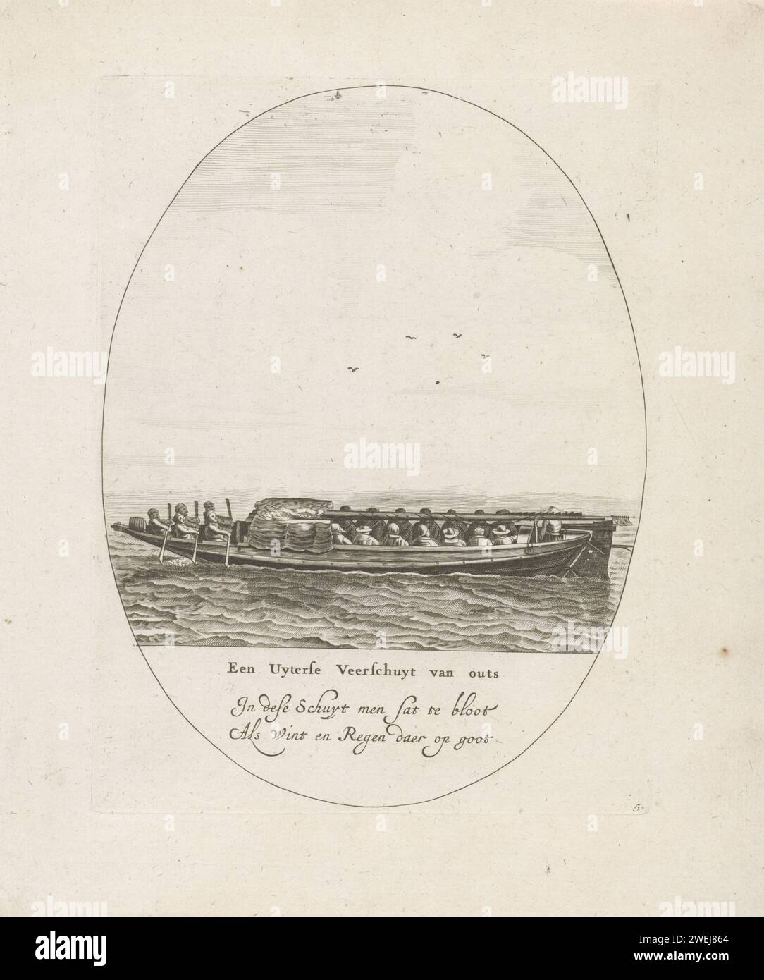 Open Veerschuit, Dirk Eversen Lons, 1629 print A open spring ferry ...