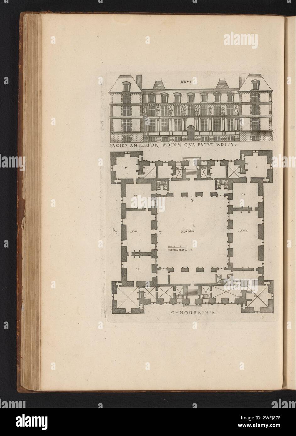 Facade and map, Jacques Androuet, 1559 Facade and map. View and map of ...
