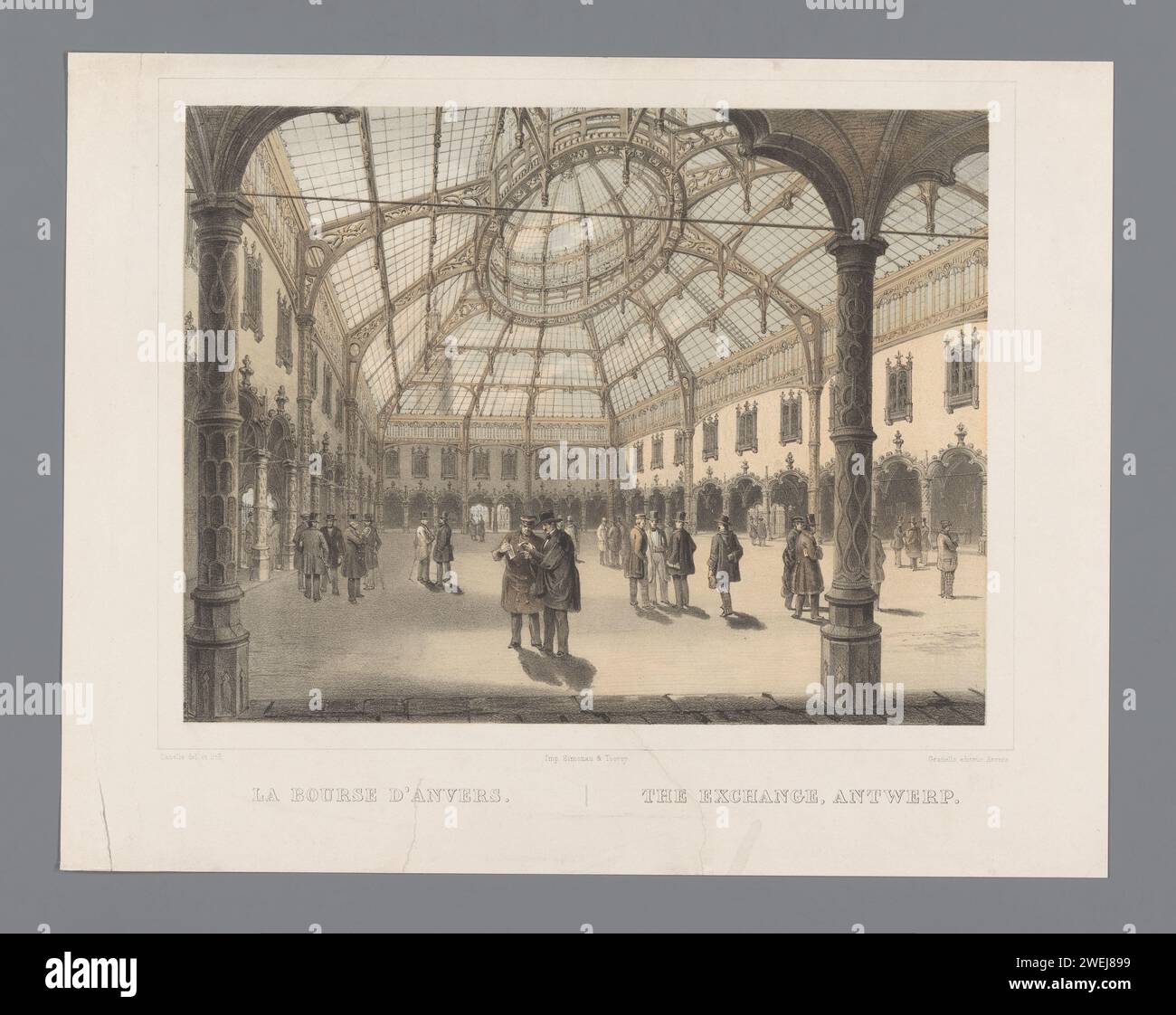 Courtyard of the Handelsbeurs in Antwerp, Adrien Canelle, 1829 - 1869 ...